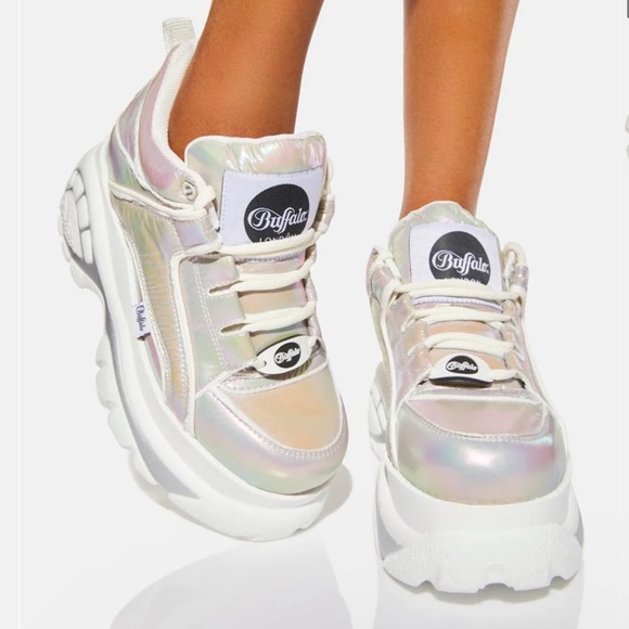 Buffalo David Bitton | Shoes | Buffalo London Holographic Pastel White ...
